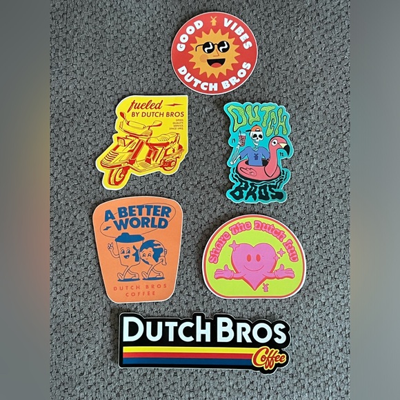 Dutch Bros | Design | New Dutch Bros Sticker Bundle Set Of 6 | Poshmark